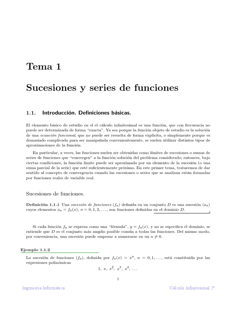Sucesiones y Series de Funciones | PDF | Intervalo (Matemáticas) | Derivado