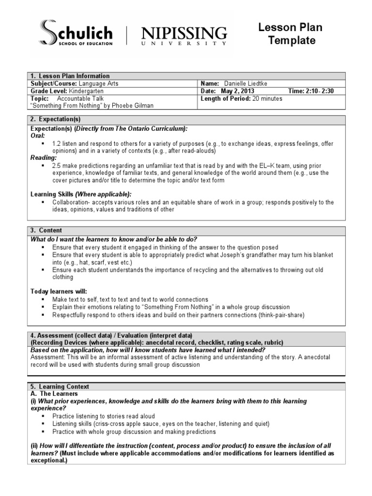 Lesson Plan-Something From Nothing | PDF | Learning | Pedagogy