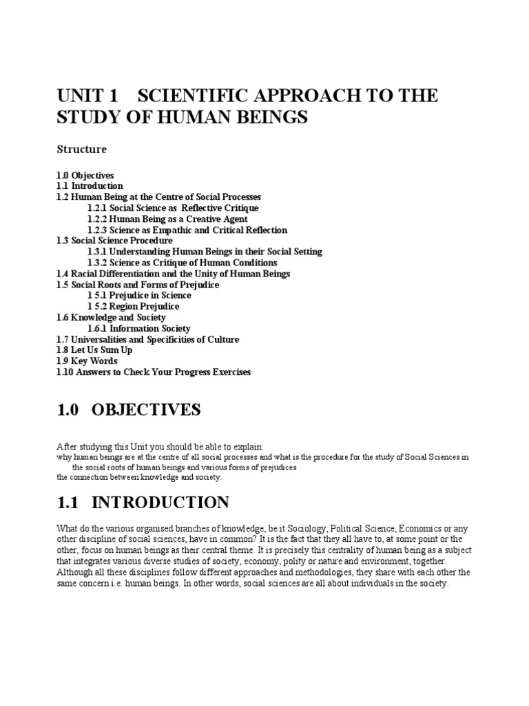Scientific Approach To The Study of Human Beings | PDF | Race (Human ...