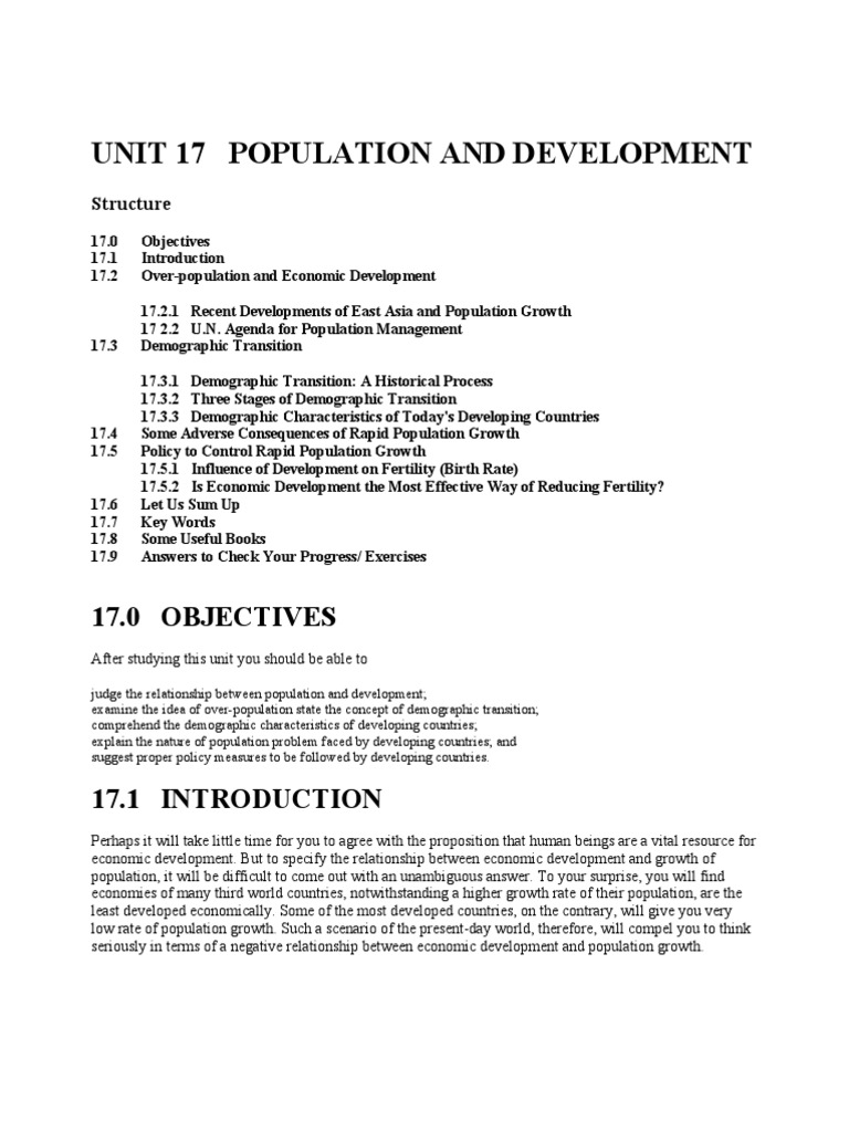 Population & Development Insights | PDF | Population | Economic Growth
