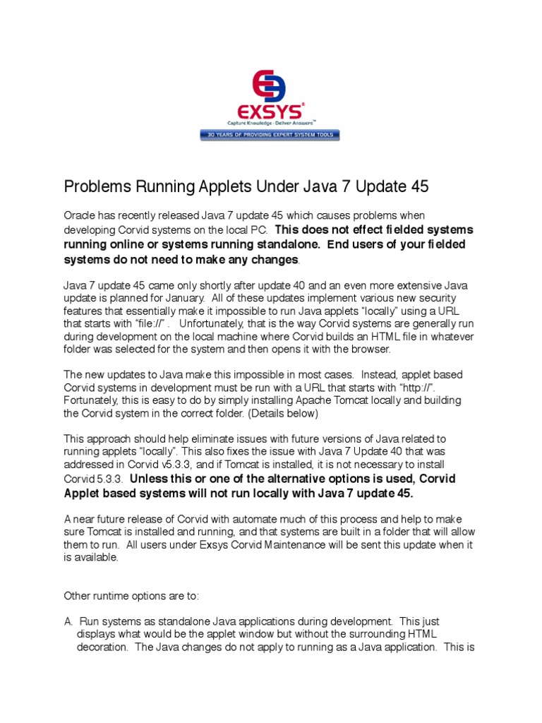Exsys Corvid | PDF | Java (Programming Language) | Java Servlet