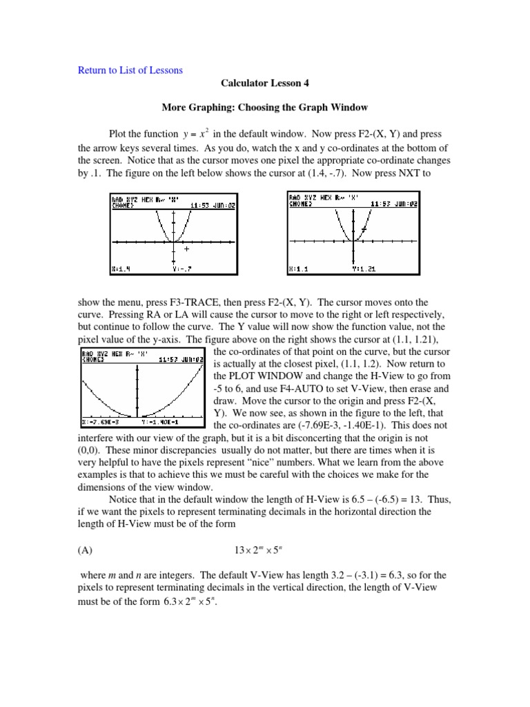 L004 More Graphing Choosing A Graph Window | PDF | Maxima And Minima ...