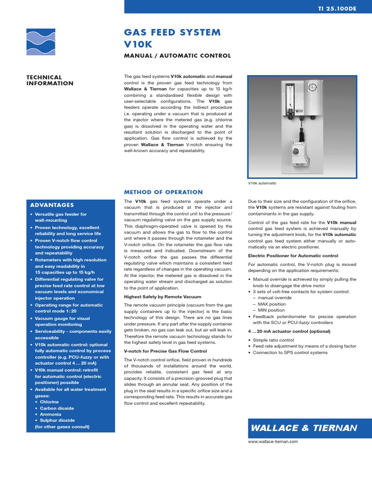 V10k Auto Manu TI25100DE | PDF | Valve | Vacuum