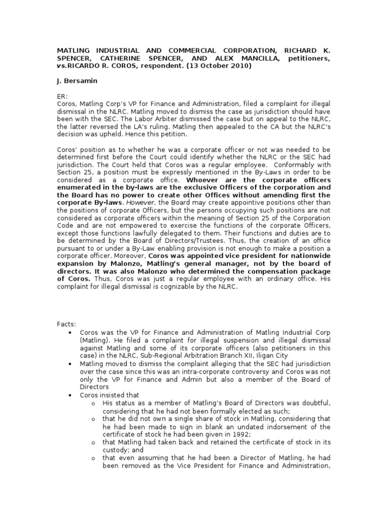 Matling Industrial and Commercial Corporation | Download Free PDF ...