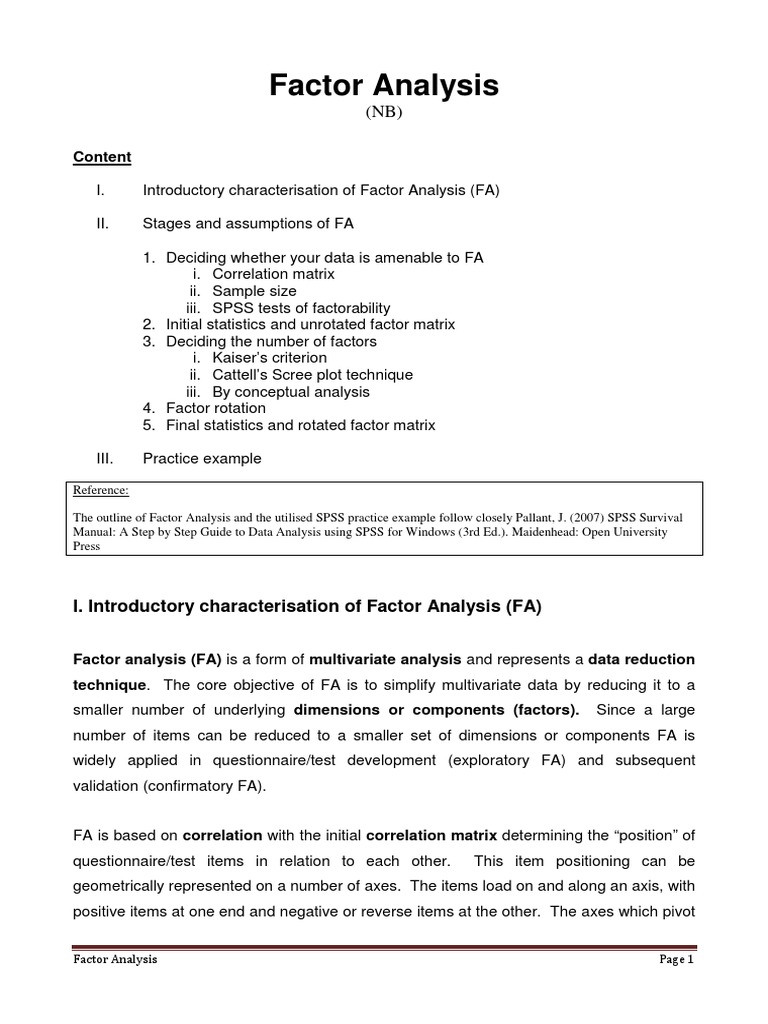 4 Factor Analysis | Factor Analysis | Principal Component Analysis