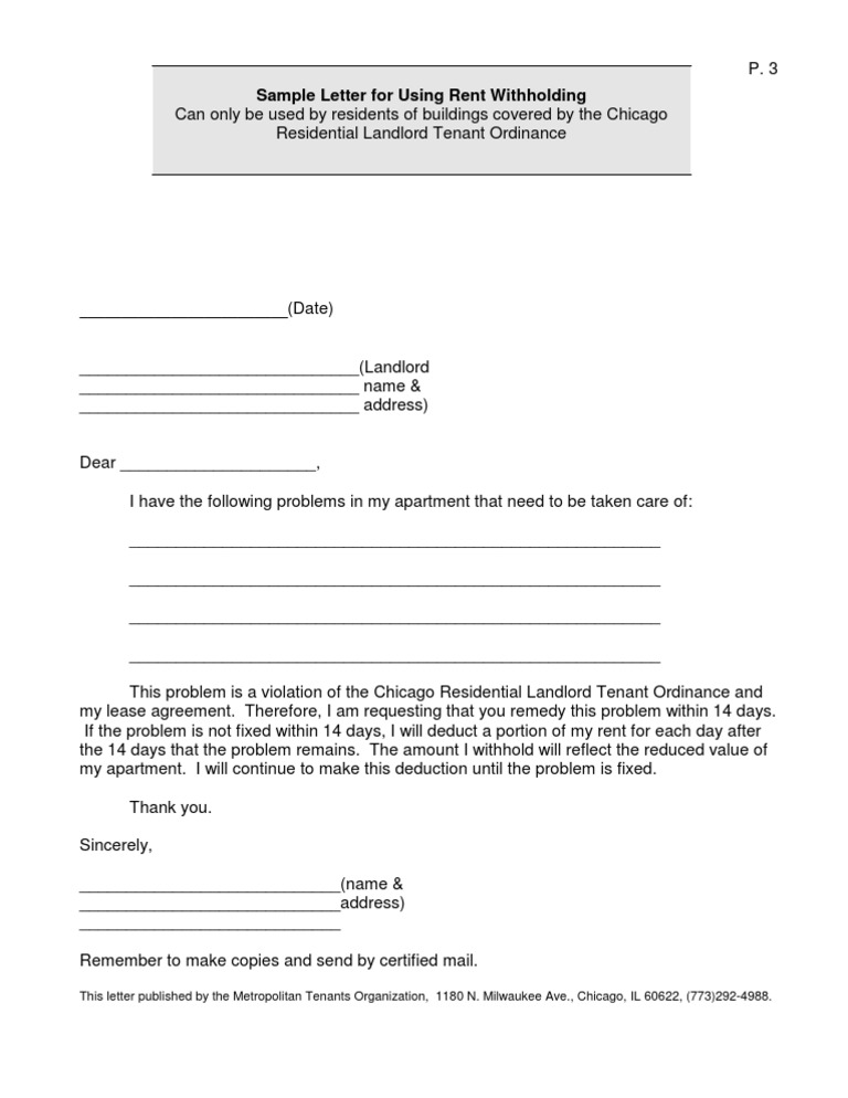 Rent WithHolding Letter | PDF