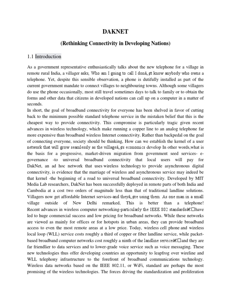 DAKNET | PDF | Internet Access | Computer Network