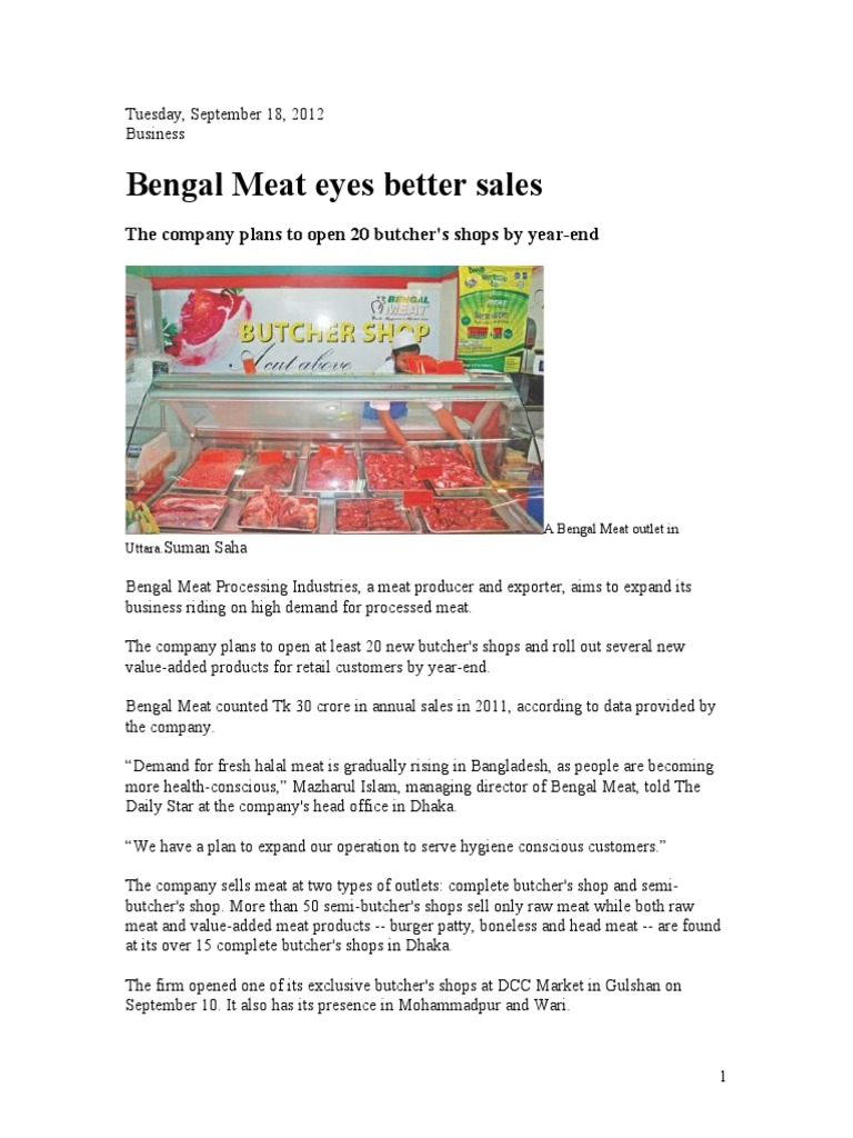 Bengal Meat Expands Retail Operations | PDF | Animal Death | Meat