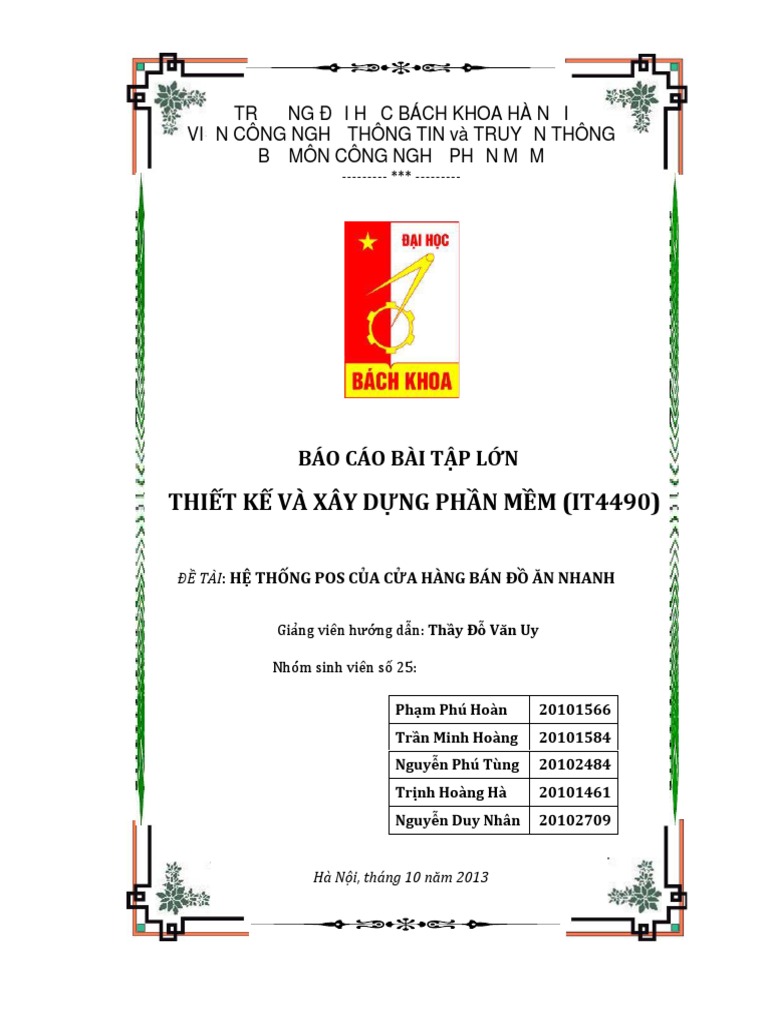 Nhom25 POSsystem TK XD Phan Mem | PDF