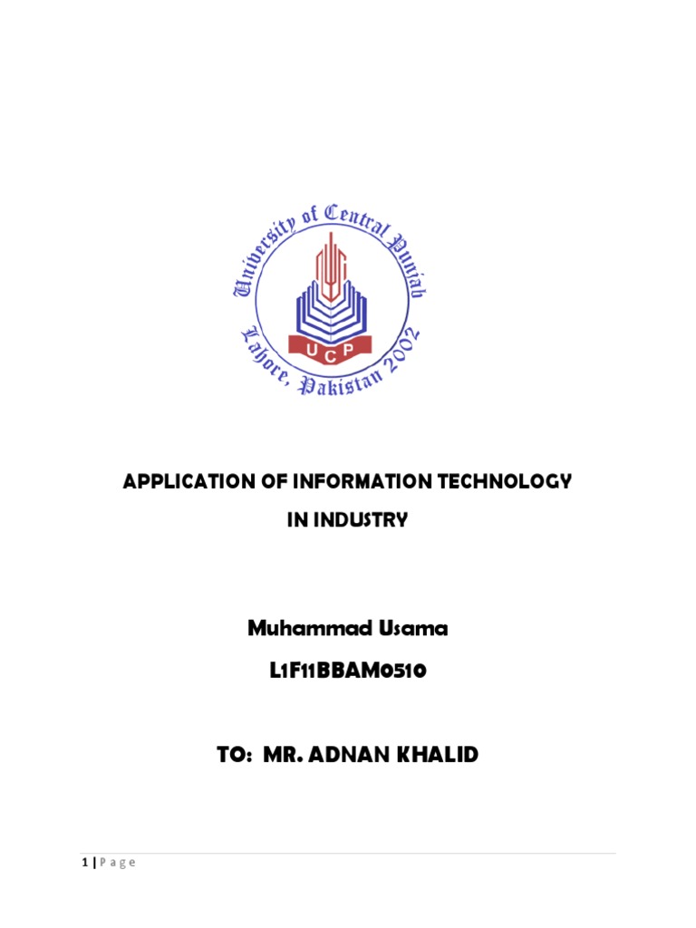 Applications of Information Technology in Industry | PDF | Automation ...
