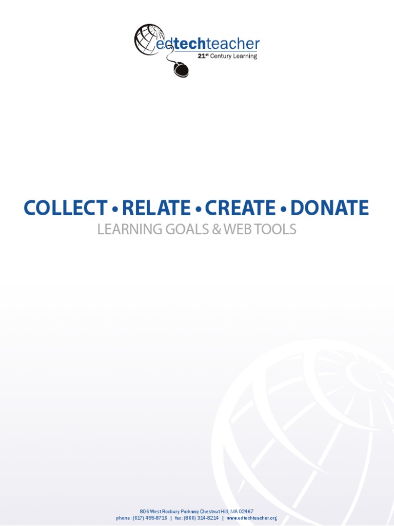 Collect - Relate - Create - Donate: Learning Goals & Web Tools | PDF ...