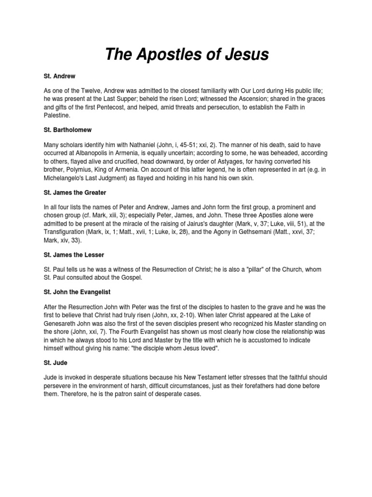 The Apostles of Jesus | PDF | John The Baptist | Christianity