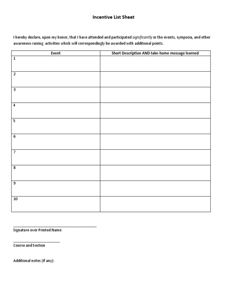 Incentive Points Declaration Form | PDF | Business | Finance & Money ...