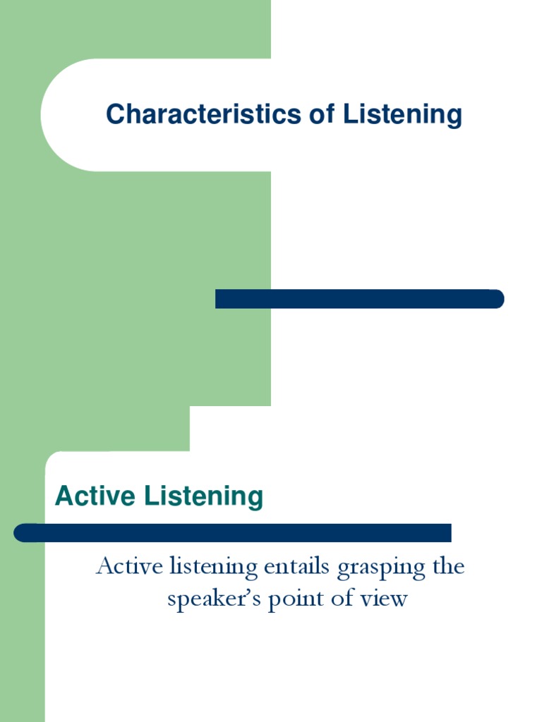 Active Listening Characteristics Explained | PDF | Nonverbal ...