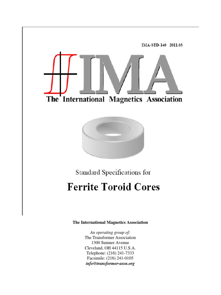 Ferrite Toroid Core Specifications | PDF | Engineering Tolerance ...
