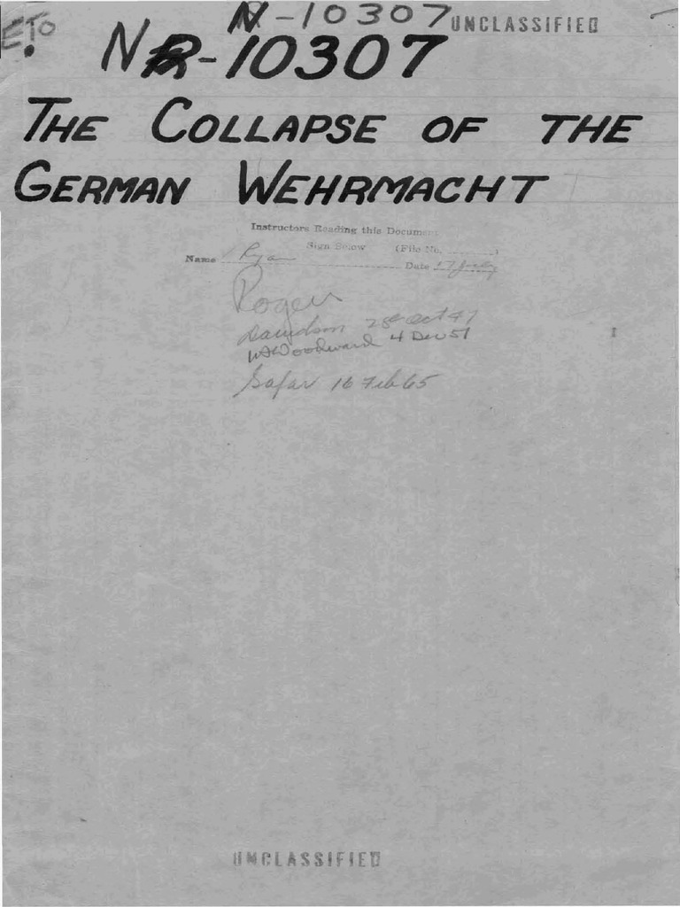 The Collapse of The German Wehrmacht | PDF | Eastern Front (World War ...