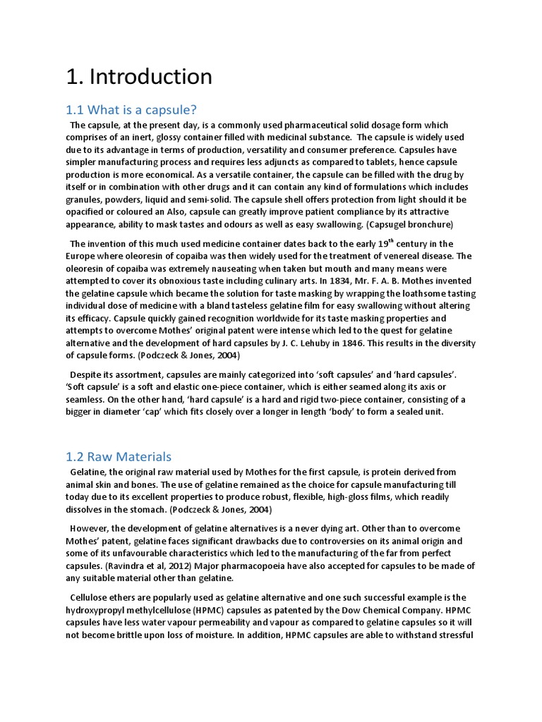 Introduction To Capsules | PDF | Tablet (Pharmacy) | Pharmacology