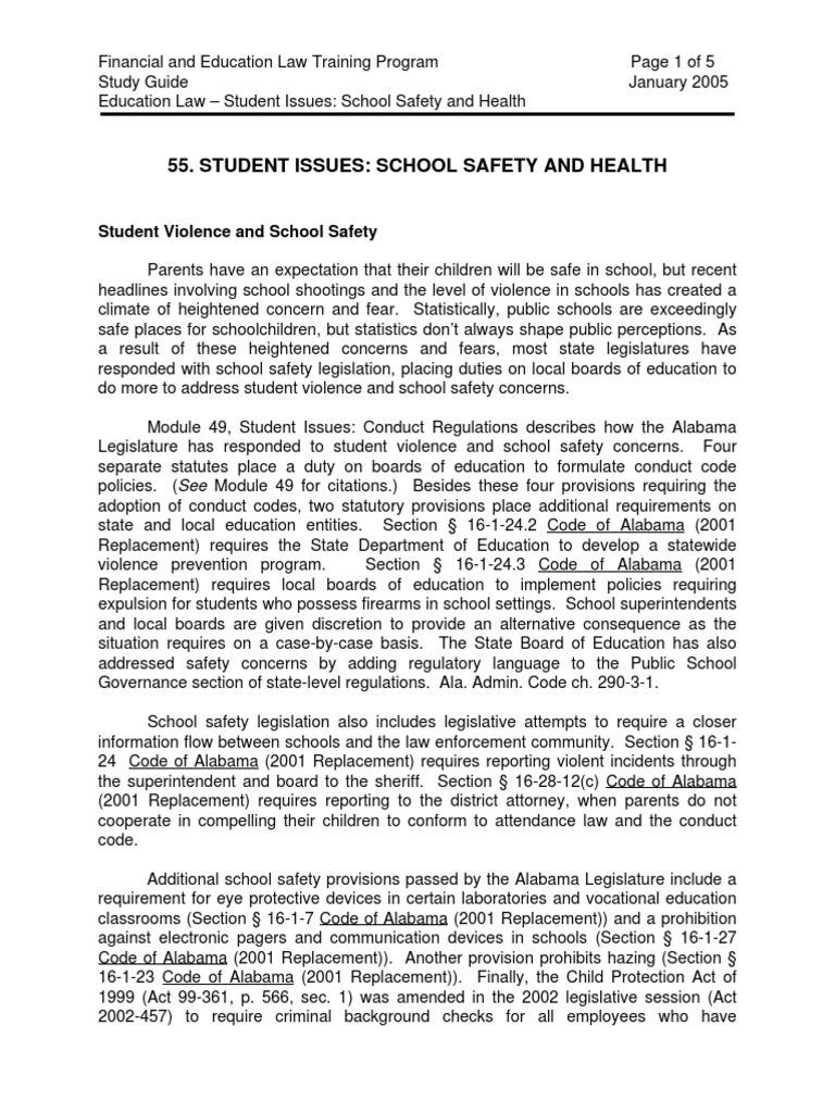 Student Issues: School Safety and Health | PDF | Government | Justice