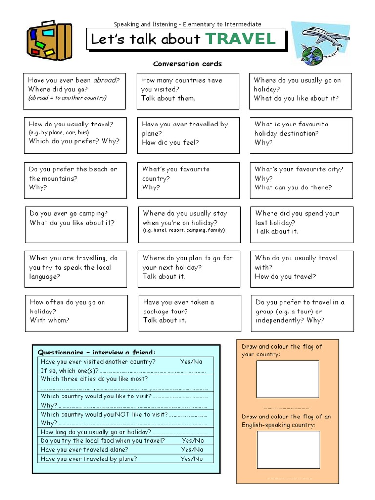 Travel Conversation Cards for Beginners | PDF | Tourism | Service ...