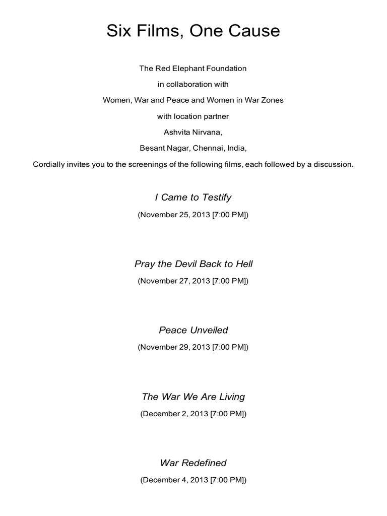 Six Films, One Cause | PDF