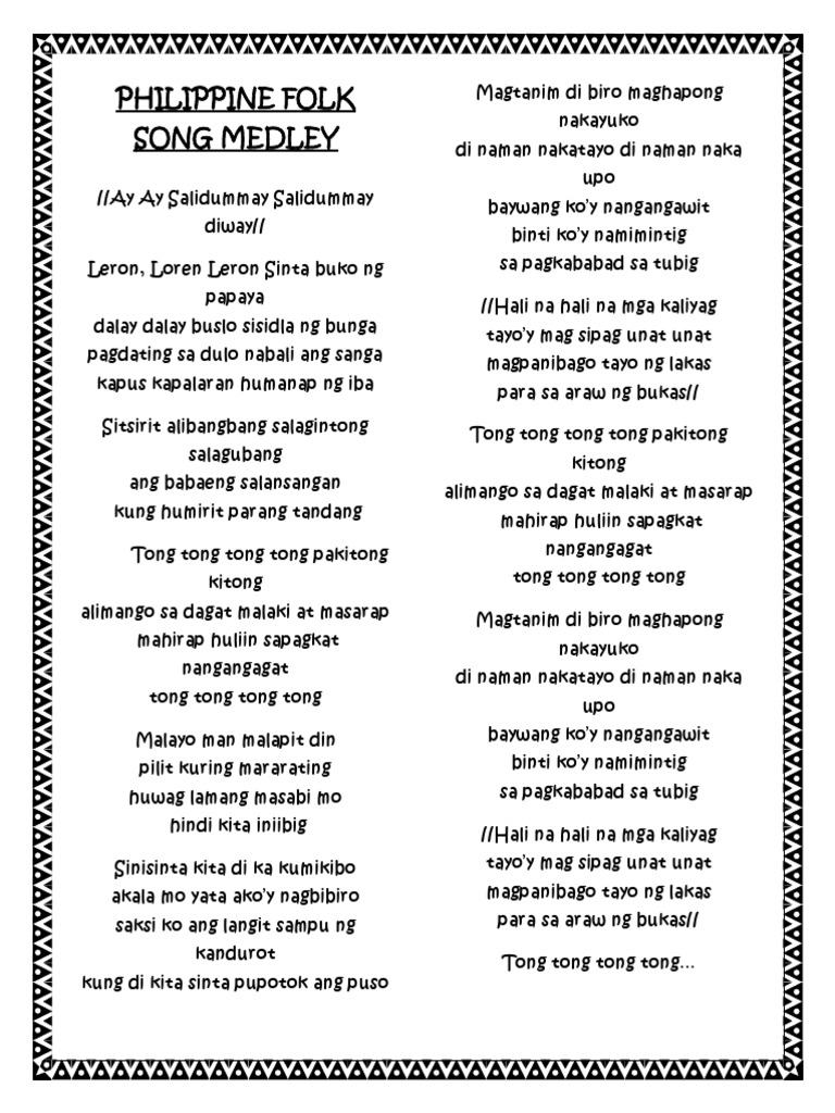 Philippine Folk Song Medley | PDF