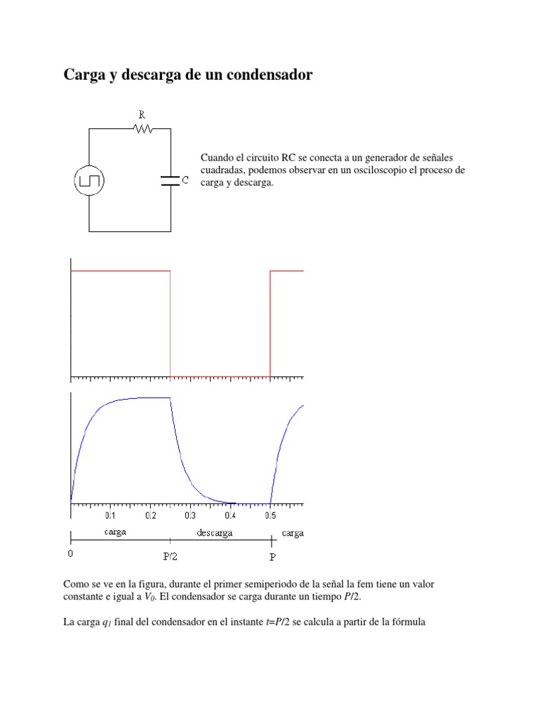 Carga y Descarga de Un Condensador | PDF | Condensador | voltaje