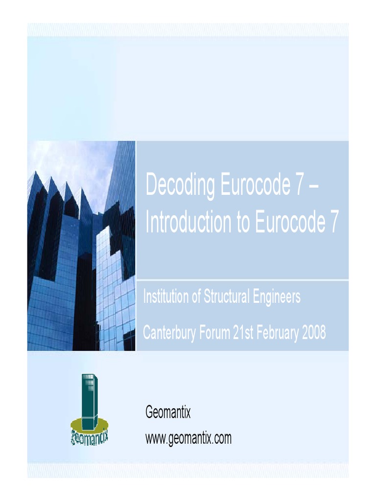 Canterbury Decoding Eurocode 7 | PDF | Strength Of Materials ...