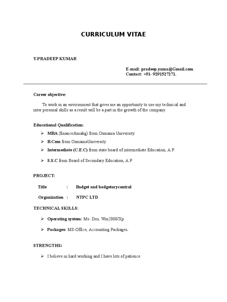 Pradeep Resume | PDF