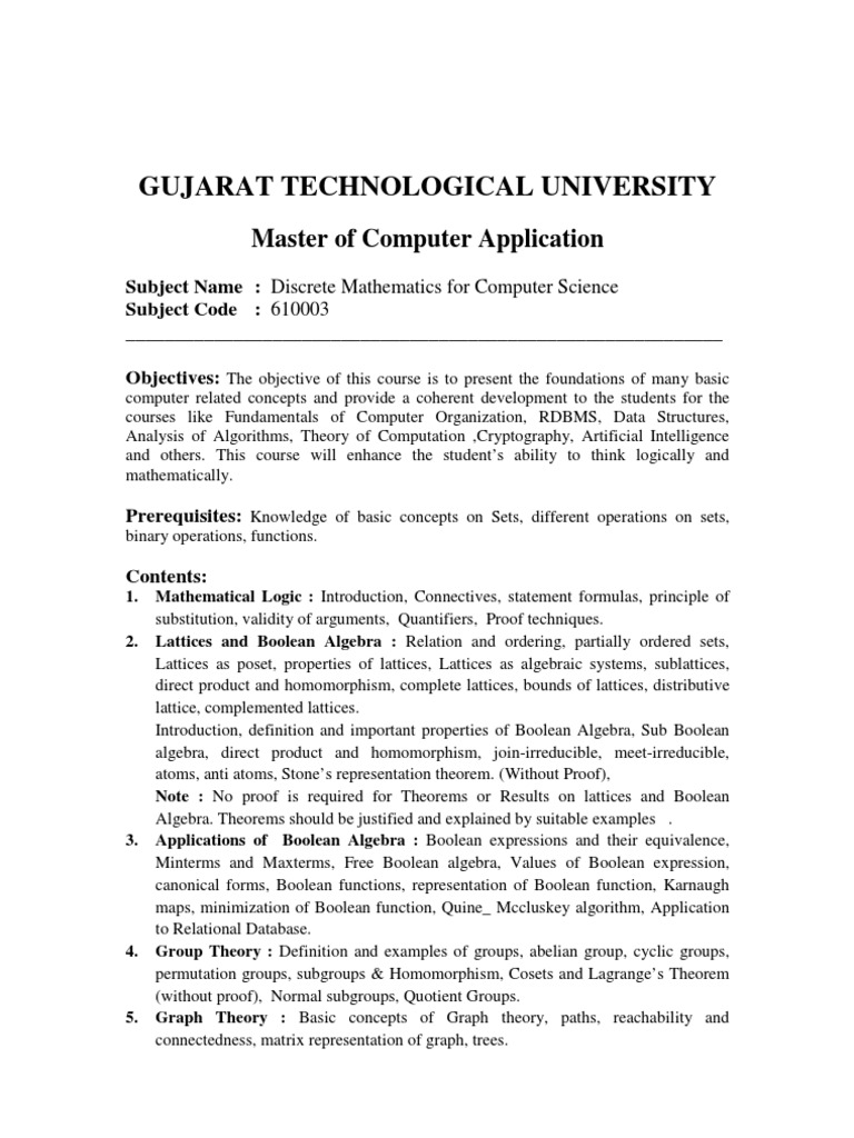 Discrete Mathematics for Computer Science | PDF | Boolean Algebra ...