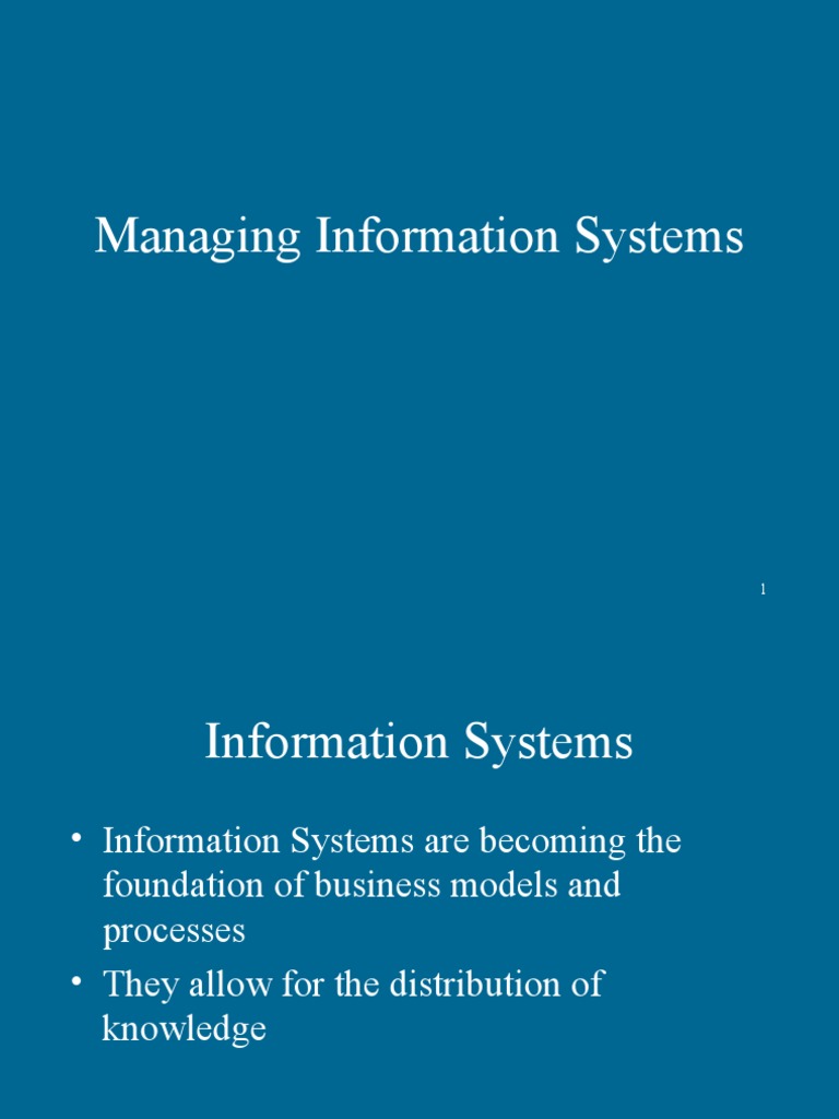 Managing Information Systems | PDF | Information System | Information ...