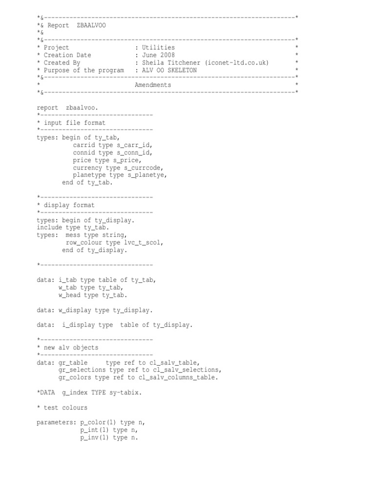 Abap Training Notes | PDF | Data Management | Computer Data