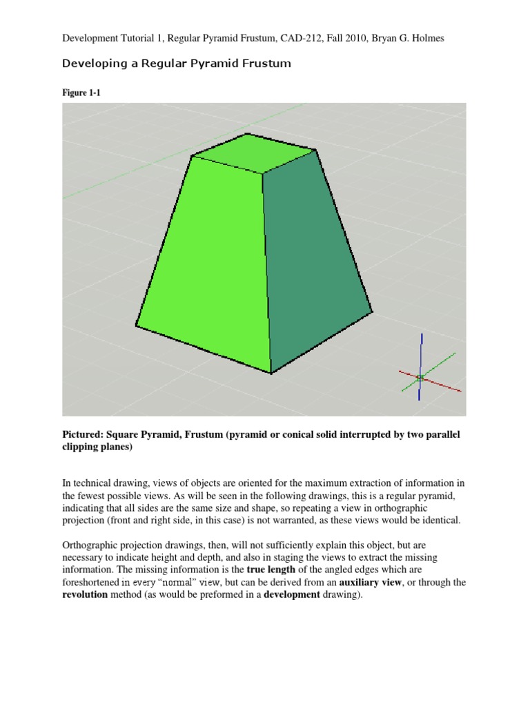Pyramid Development Tutorial 1 PDF | PDF | Radius | Perspective (Graphical)
