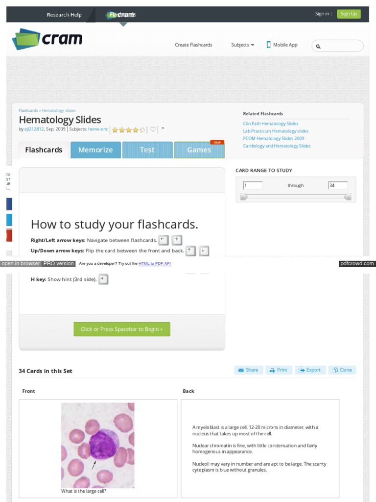 WWW Cram Com Flashcards Hematology Slides 872178 | PDF | White Blood ...