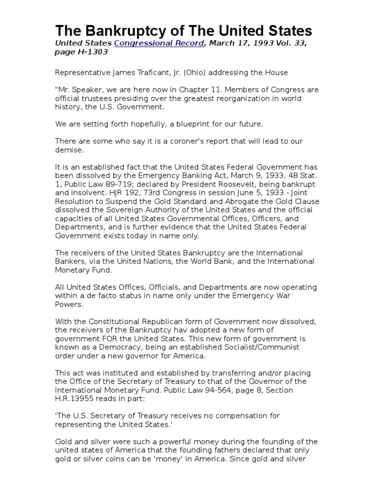 America Is Bankrupt | PDF | Currency | Federal Reserve