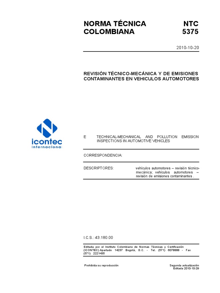 NTC 5375-Segunda-Actualizacion | PDF | Eje | Neumático
