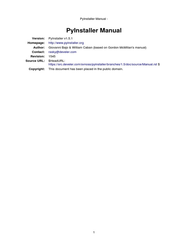 Manual Pyinstaller PDF | PDF | Advanced Packaging Tool | Linux Distribution