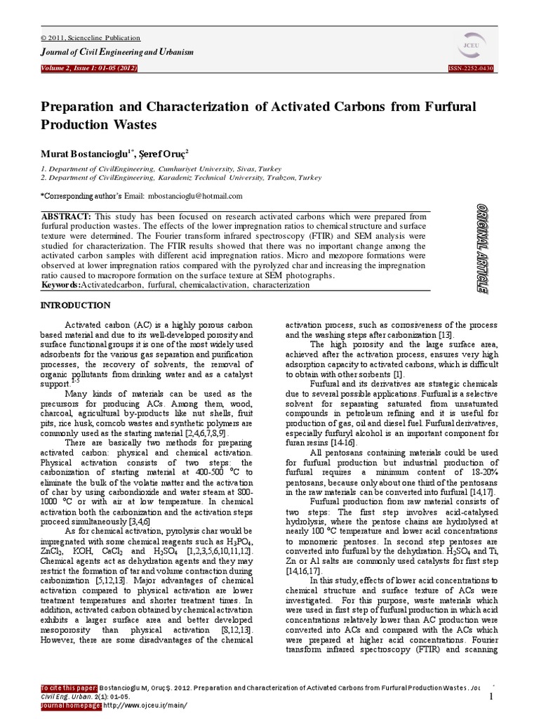 Preparation and Characterization of Activated Carbon | PDF | Infrared ...