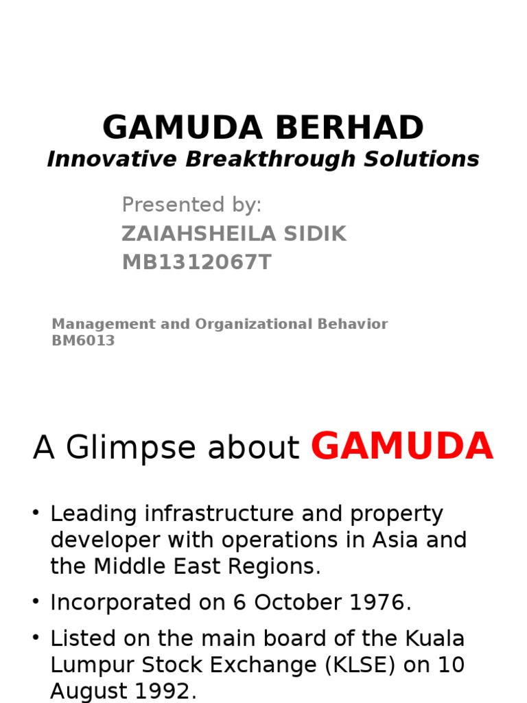 GAMUDA | PDF | Economies | Civil Engineering