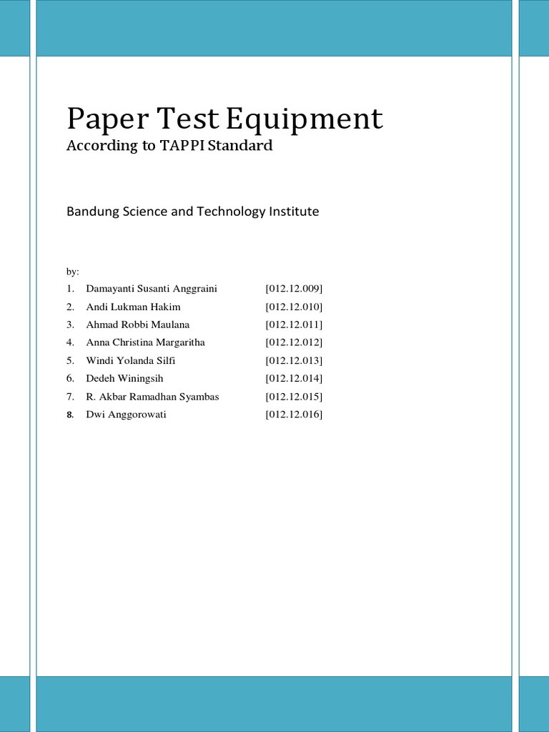 Paper Test Equipment | PDF | Pressure Measurement | Stress (Mechanics)