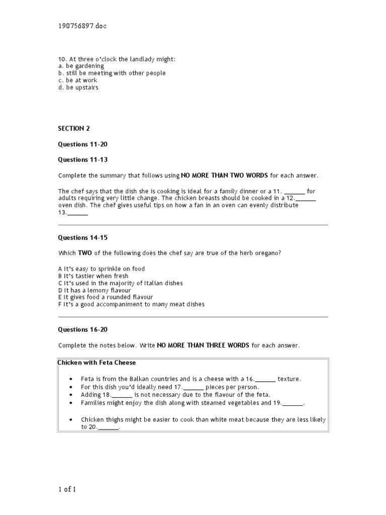 Section 2 Questions 11-20 Questions 11-13 | PDF