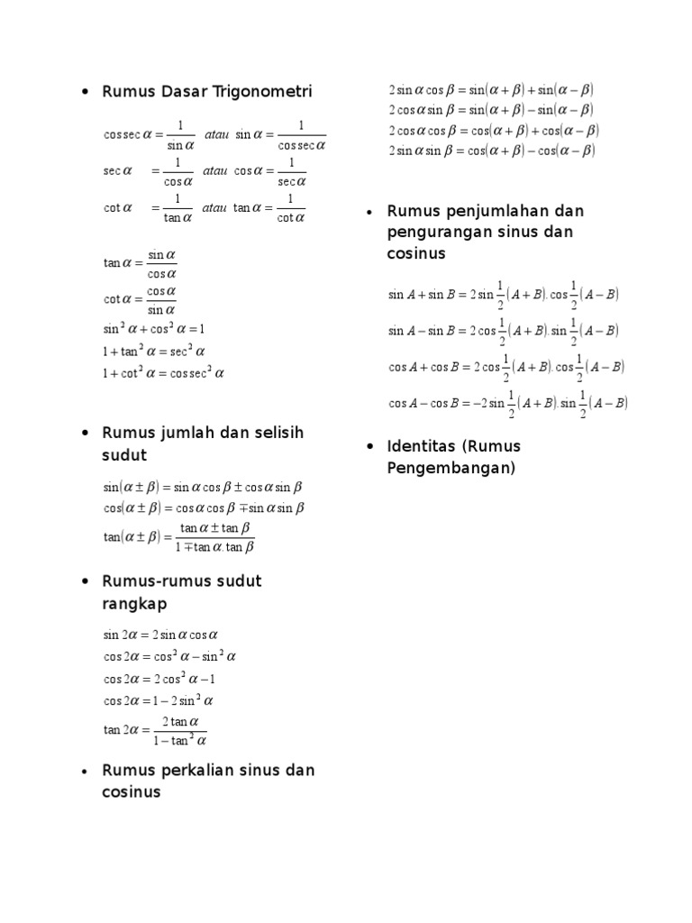 Rumus Dasar Trigonometri | PDF