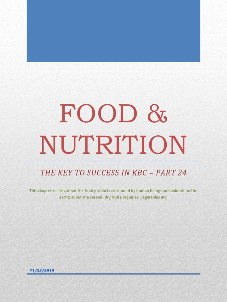 The Key To Success in KBC - Part 24 - Food & Nutrition | PDF | Soybean ...