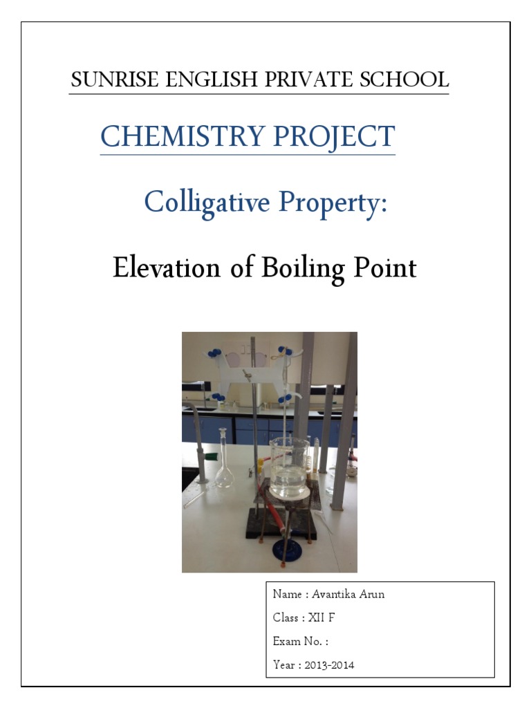 Chemistry Project: Boiling Point | PDF | Osmosis | Solution