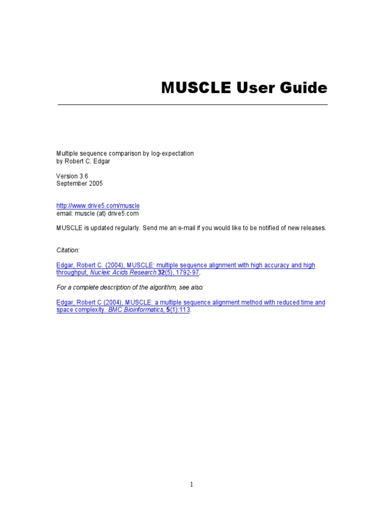 Muscle: User Guide | PDF | Sequence Alignment | Areas Of Computer Science