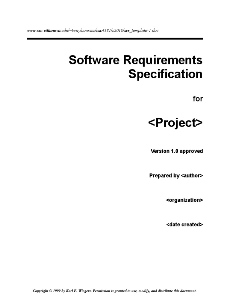 Srs Template 1 | PDF | Application Programming Interface | Component Based Software Engineering