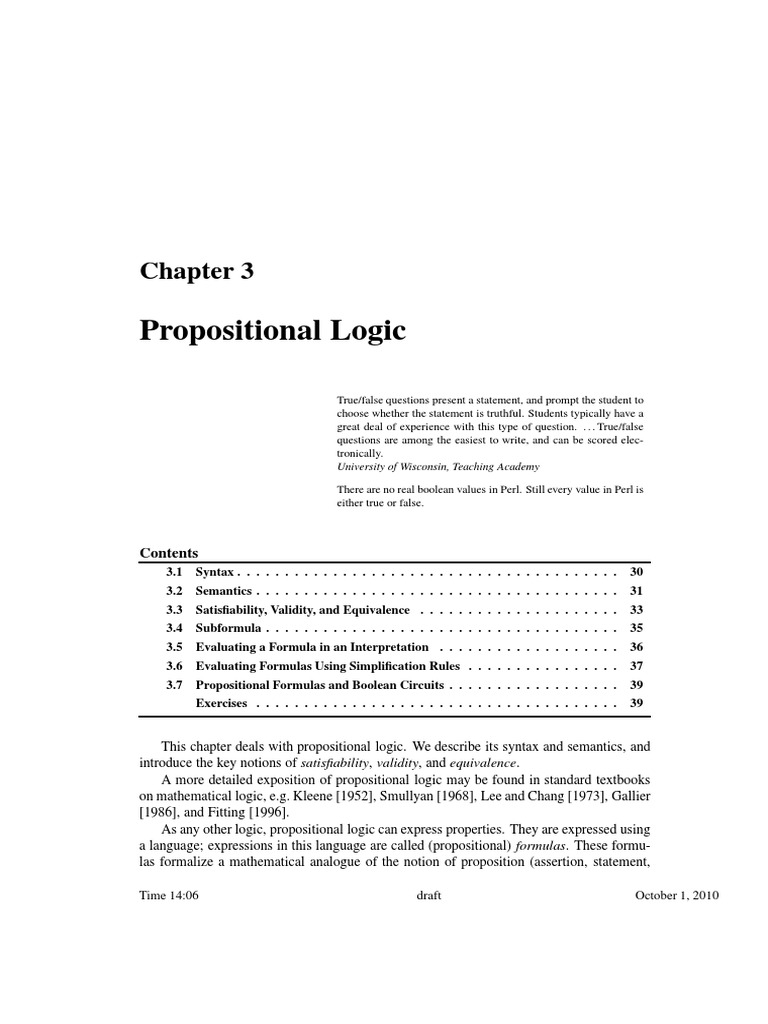 Proposition Logic | PDF | Interpretation (Logic) | Boolean Algebra
