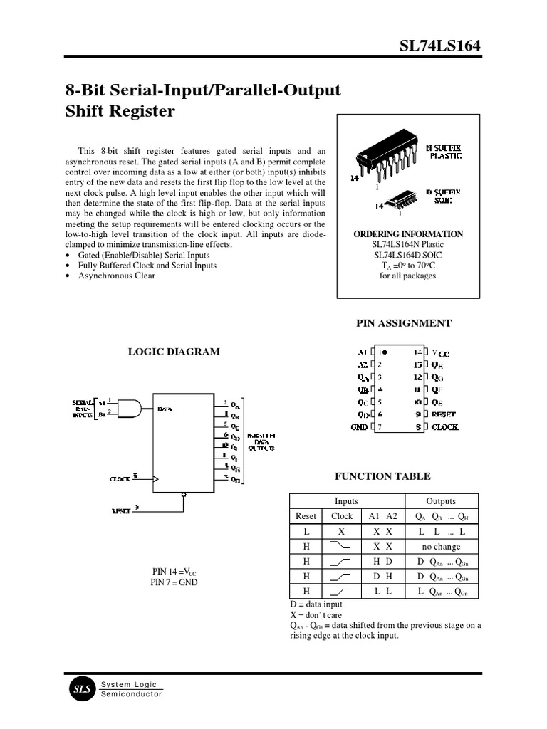 Datasheet Paralelo Paralelo.. 74ls166 | PDF | Electrical Engineering ...