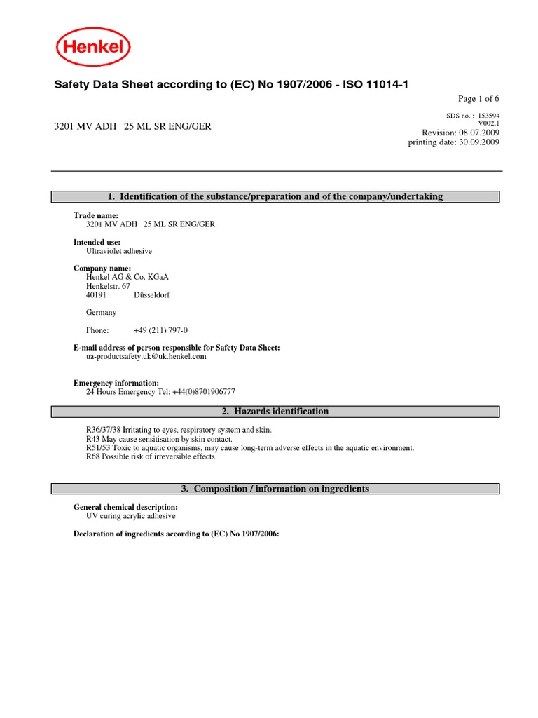 Henkel Datasheets Search | PDF