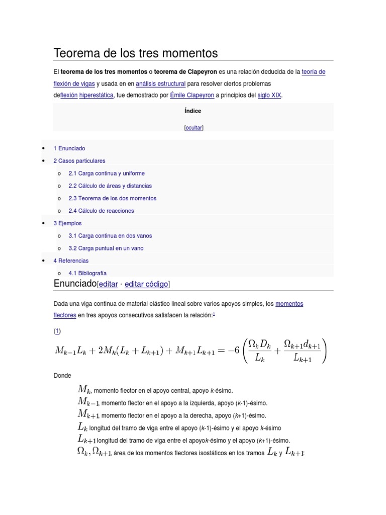 Teorema de Los Tres Momentos | PDF | Ingeniería mecánica | Mecánica