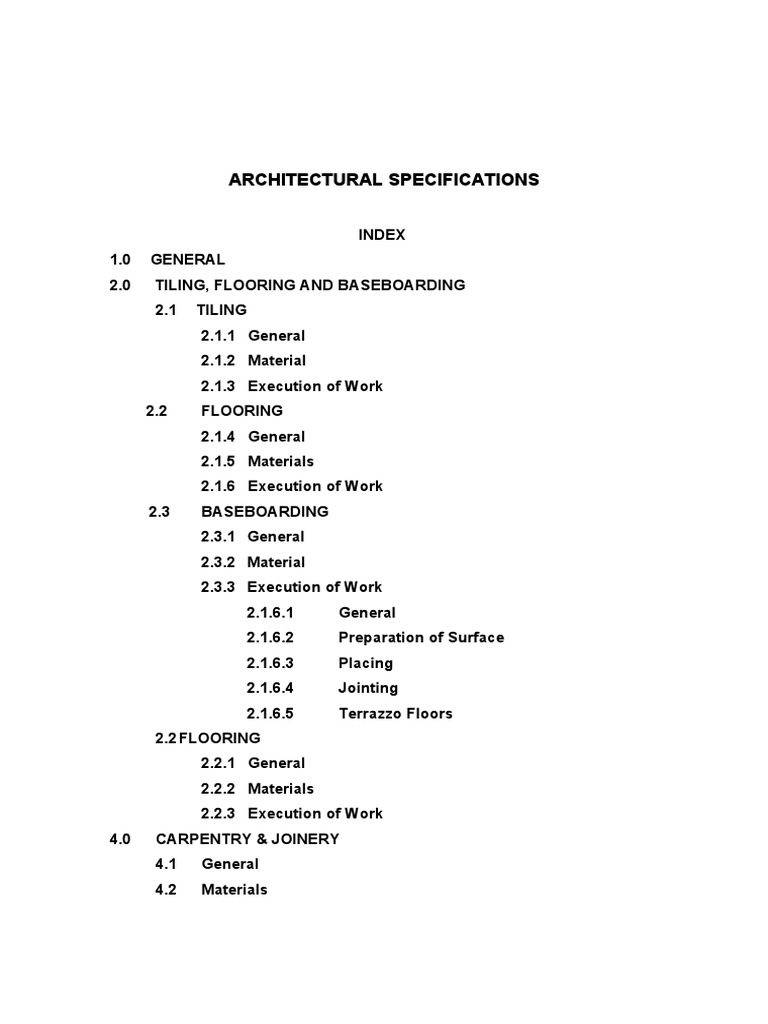 Architectural Specifications | PDF | Lumber | Flooring